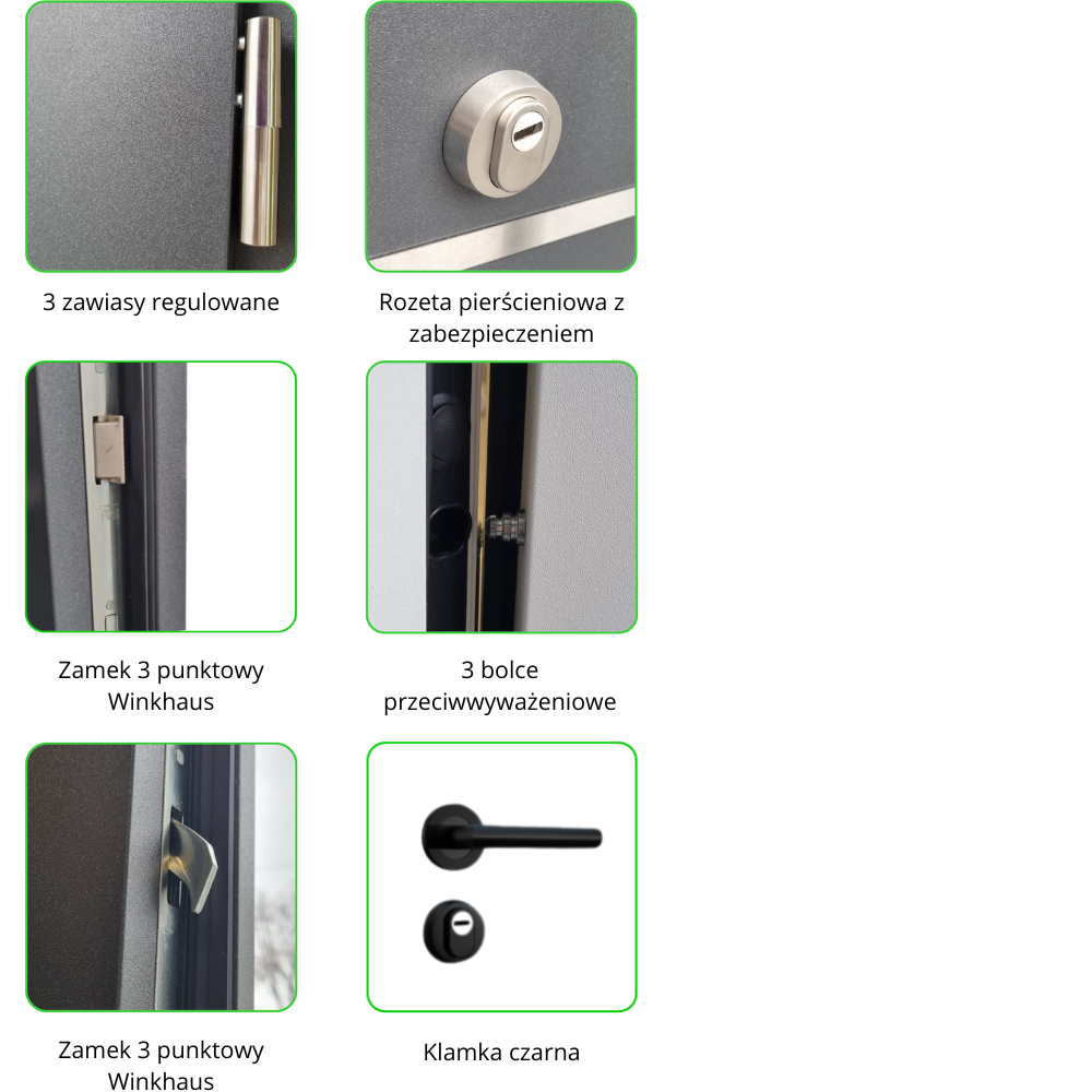 Drzwi zewnętrzne THERMO BLACK S68 wzór 012 antracyt RAL 7016 Dobreokna24